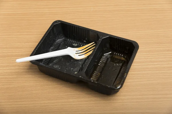 Dirty plastic food container — Stock Photo © ammza12 #78301430