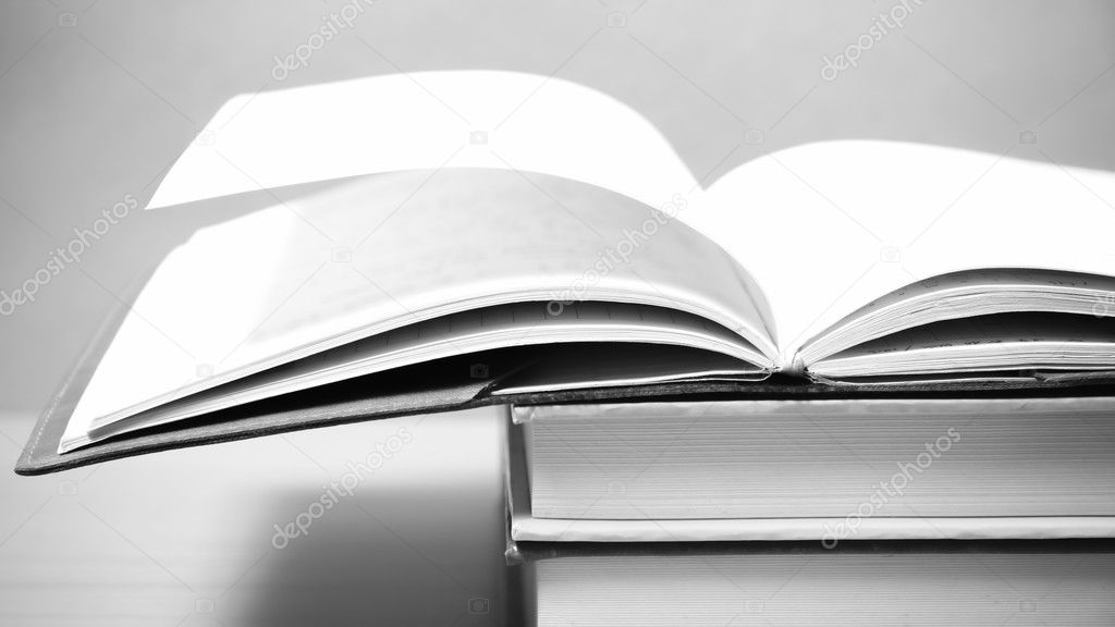 Open book black and white color tone style Stock Photo by ©ammza12 79771570