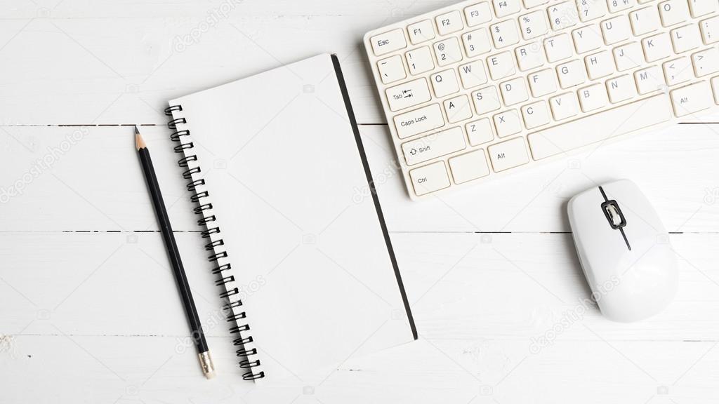 Notepad and computer — Stock Photo © ammza12 #83614962