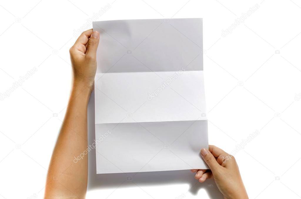 Woman two hands holding paper Stock Photo by ©ammza12 94838678