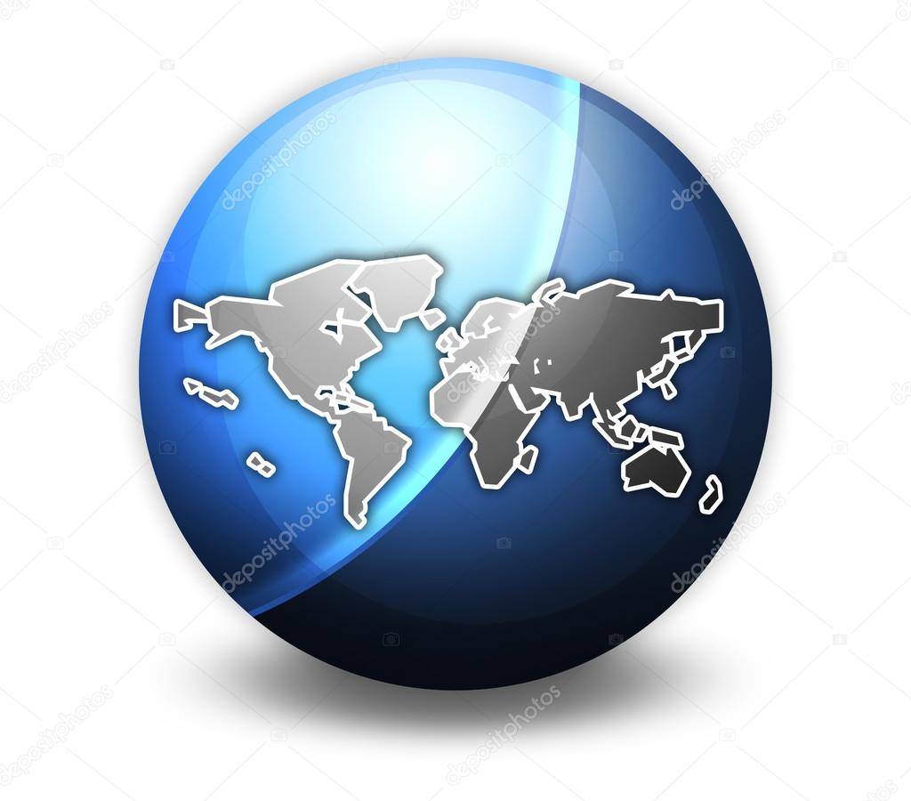 Icon, Button, Pictogram World Map Stock Illustration by ©mindscanner ...