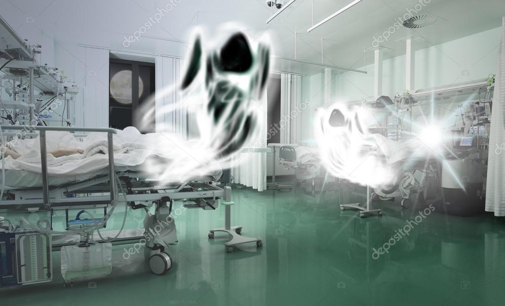 Spirits flying above the critically ill patients — Stock Photo © sudok1 ...