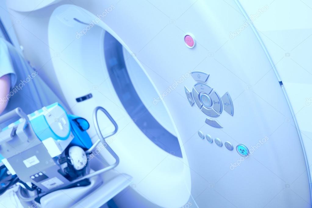 CT examination in the process. Detail of CT scanner — Stock Photo ...