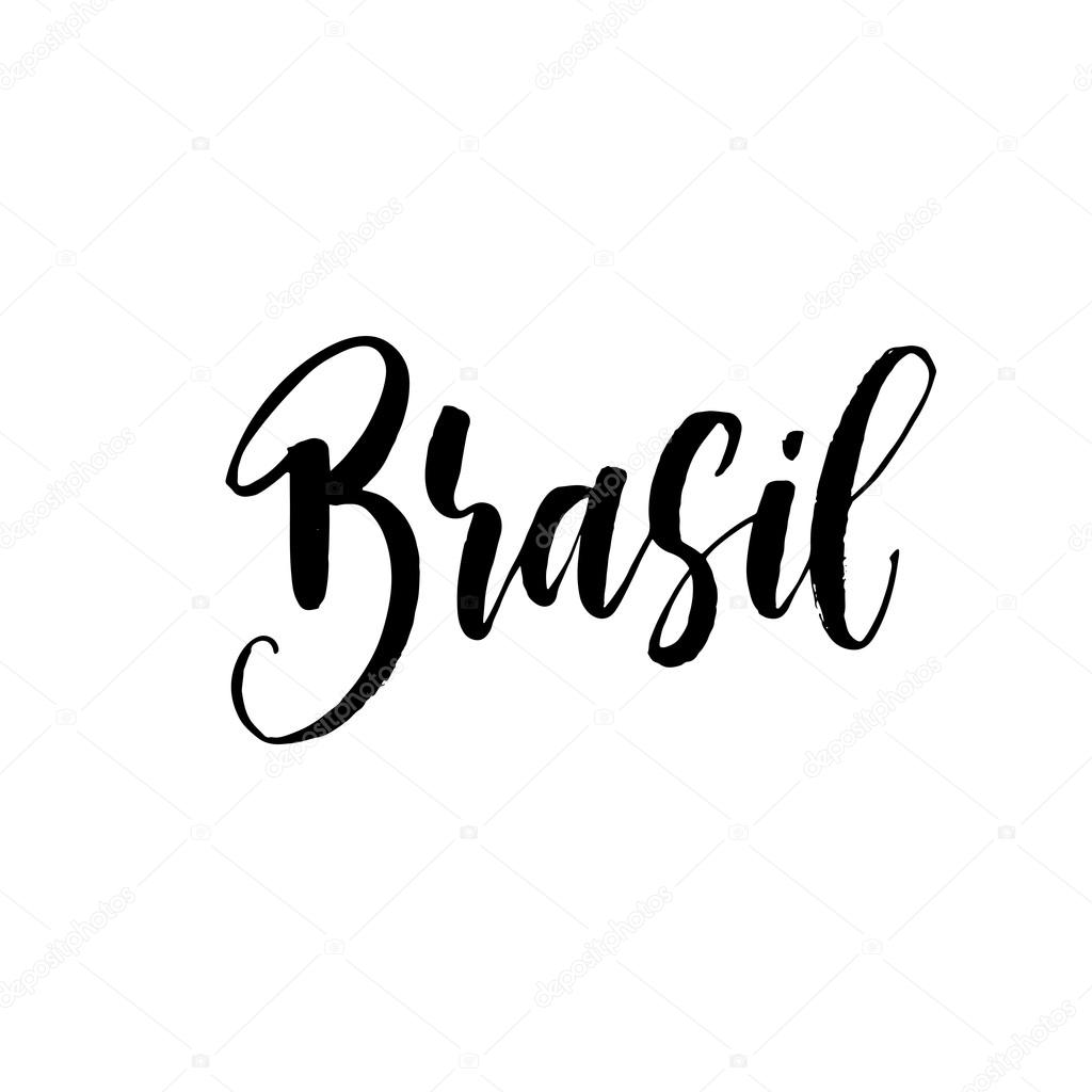 Brasil letras de la mano . Vector de stock por ©gevko93 112302174
