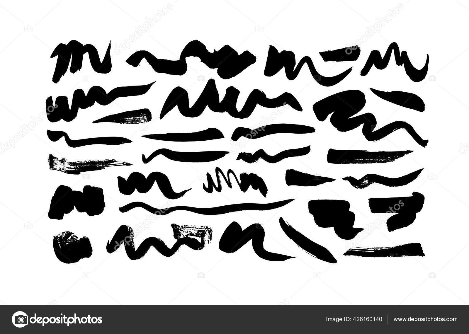 Koleksi vektor kuas cat hitam sapuan. Vektor Stok oleh ©gevko93 426160140