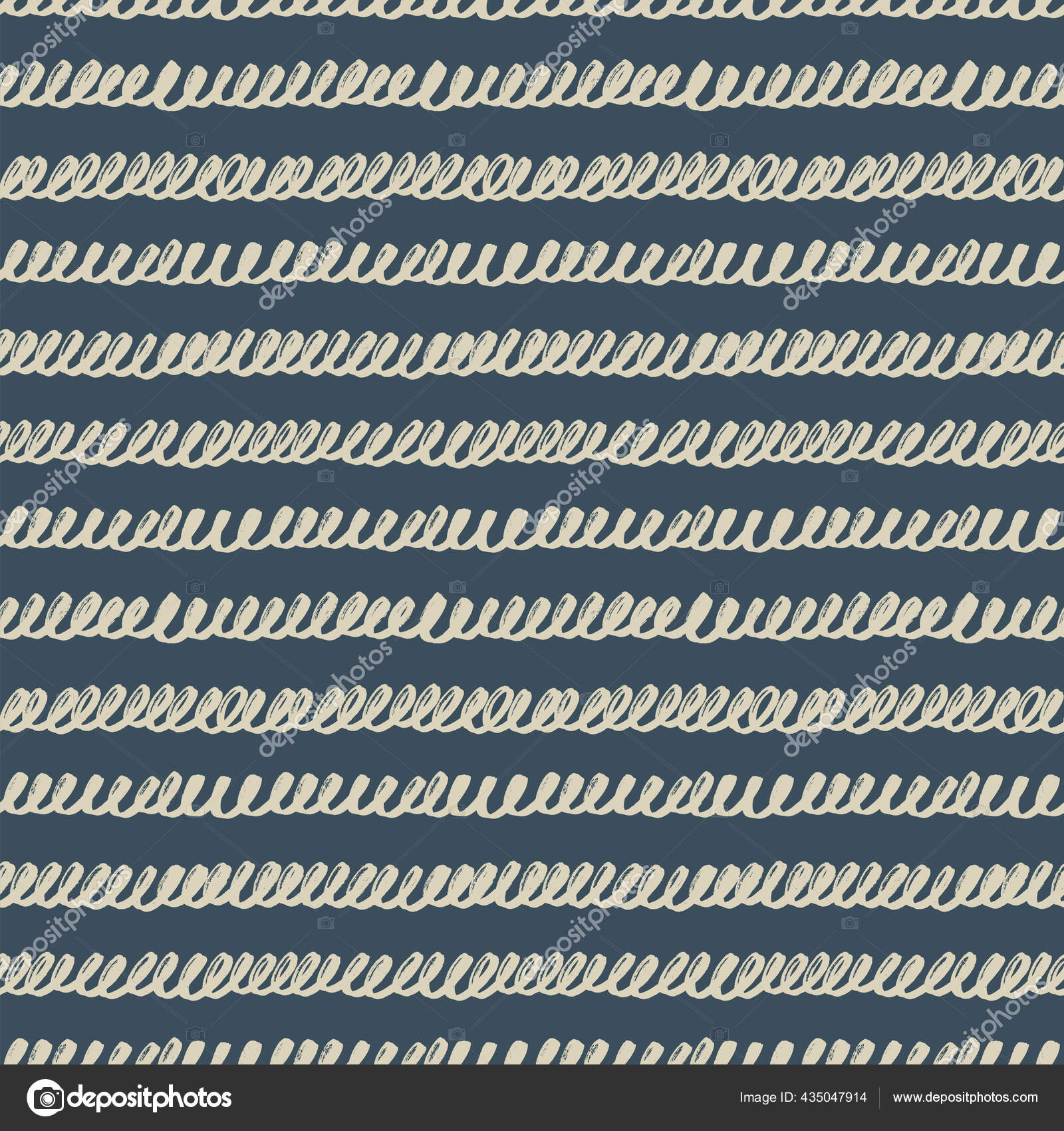 Hand drawn wavy lines vector seamless pattern. Stock Vector Image by ...