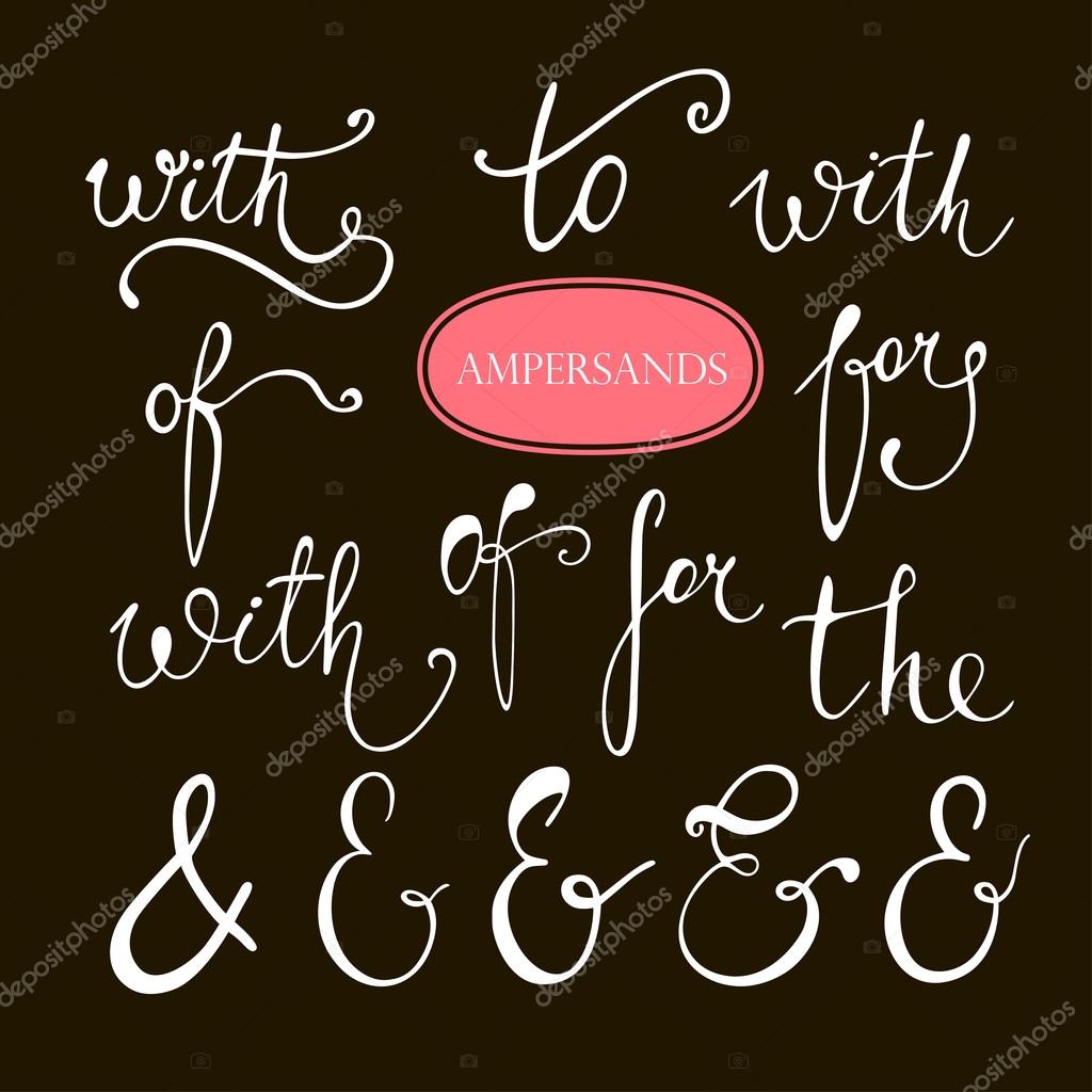 Hand-lettered ampersands and catchwords. Stock Vector Image by ©gevko93 ...