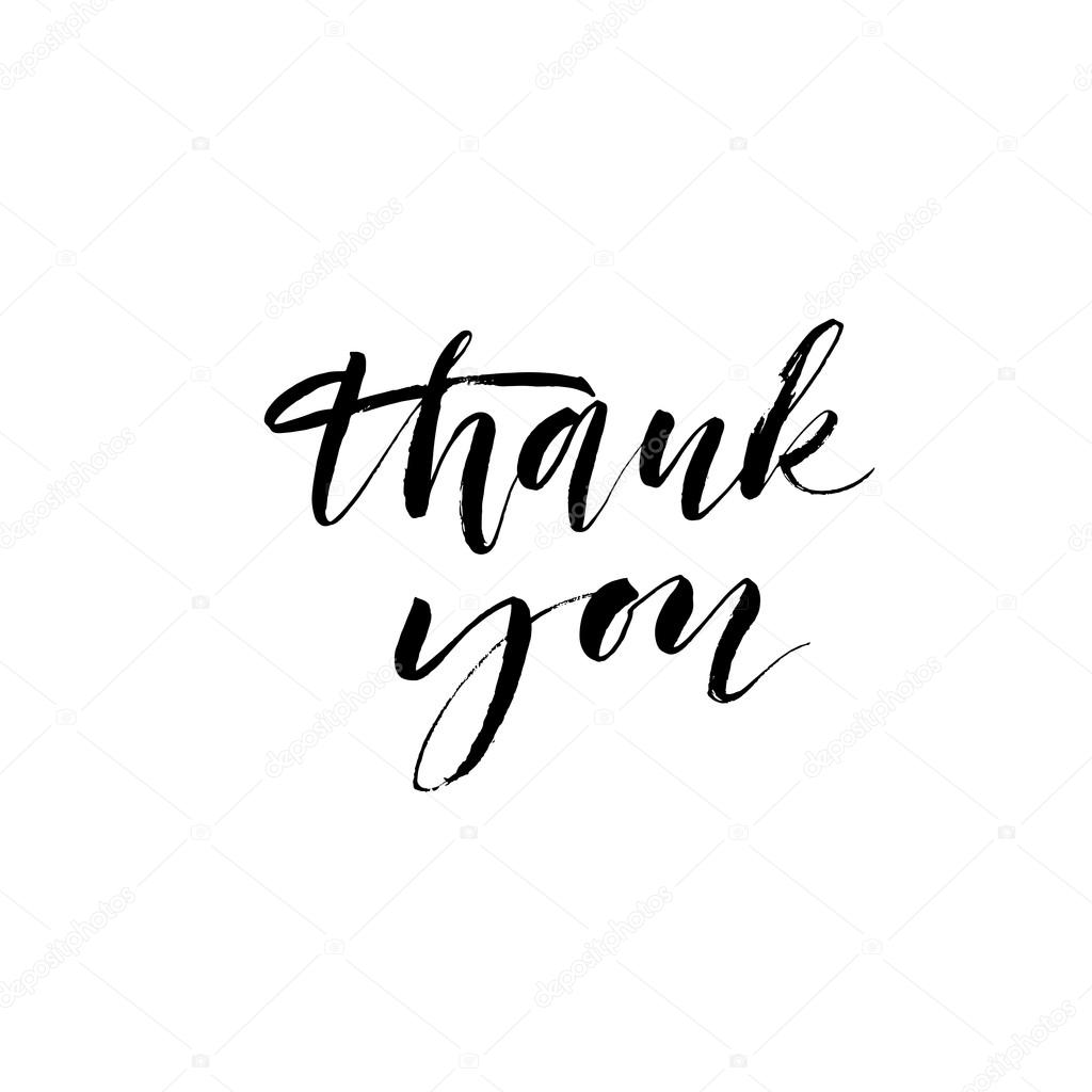 Thank you card. Modern calligraphy. Stock Vector by ©gevko93 88265404