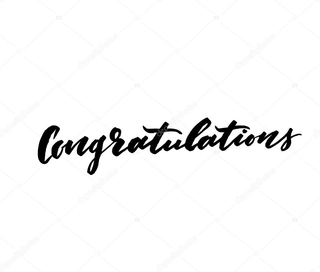 Congratulations brush lettering | Congratulations. Modern brush ...