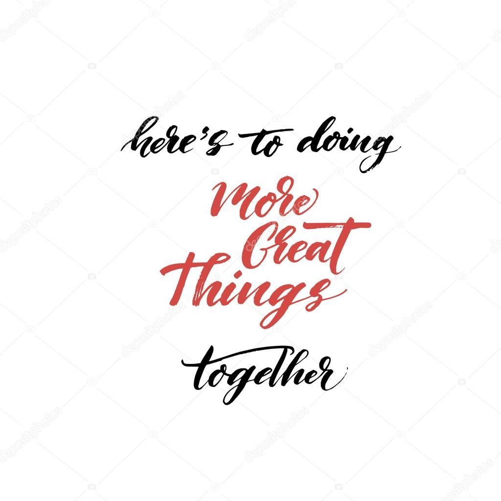 Here's to doing more great things together card. Stock Vector Image by ...