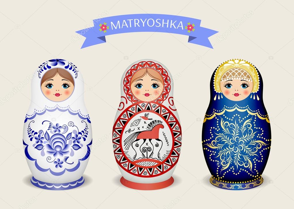 Russian dolls - matryoshka. Vector illustration Stock Vector Image by ...