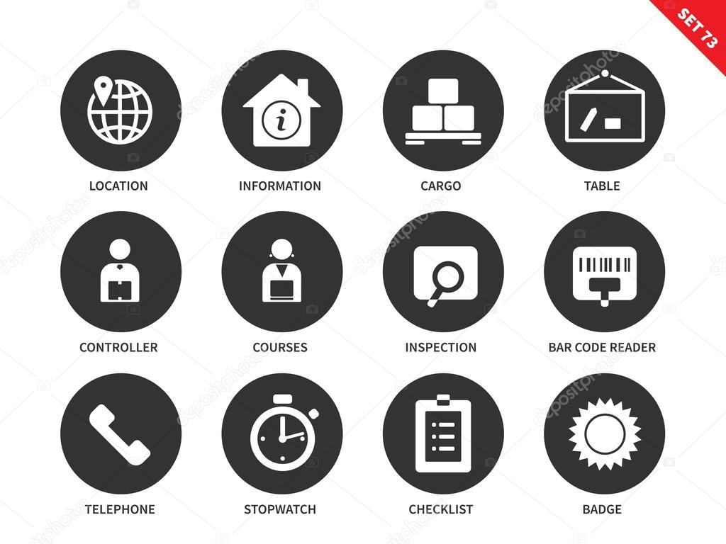 Logistics icons on white background Stock Vector by ©tkacchuk 111120570