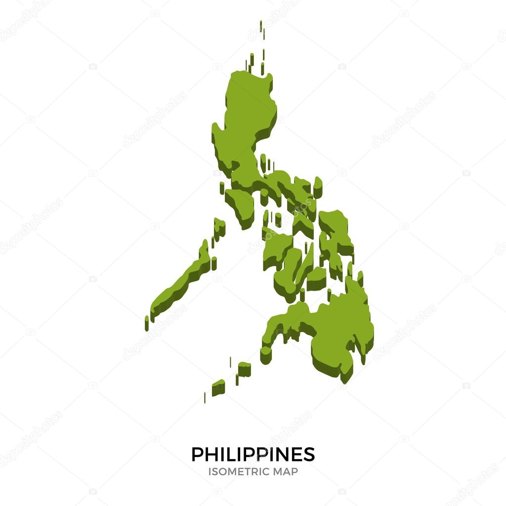 Isometric map of Philippines detailed vector illustration Stock Vector ...