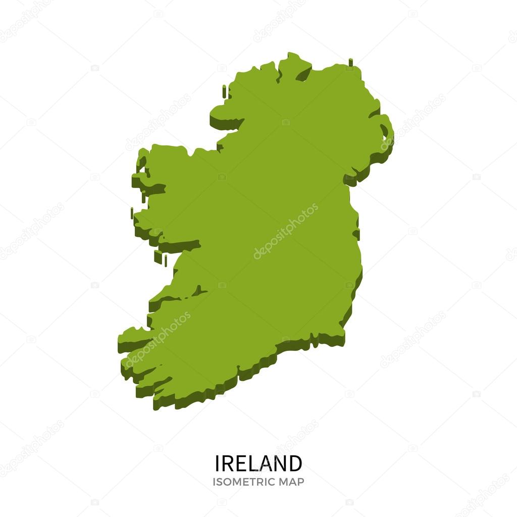 Isometric map of Ireland detailed vector illustration Stock Vector by ...