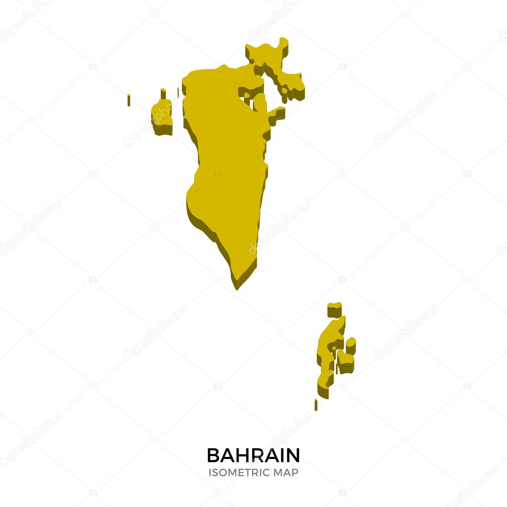 Isometric map of Bahrain detailed vector illustration Stock Vector by ...