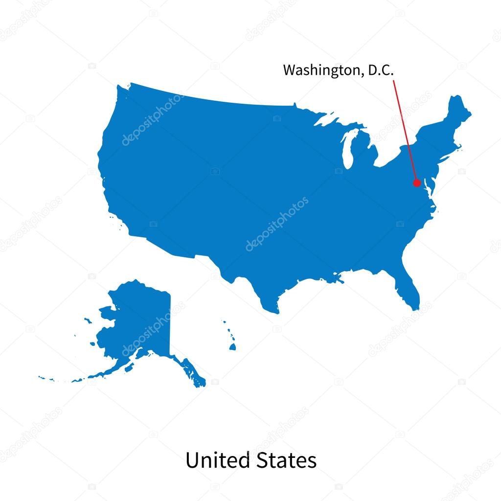 Mapa dos Estados Unidos da América com estados e capitais. Ilustrador ...