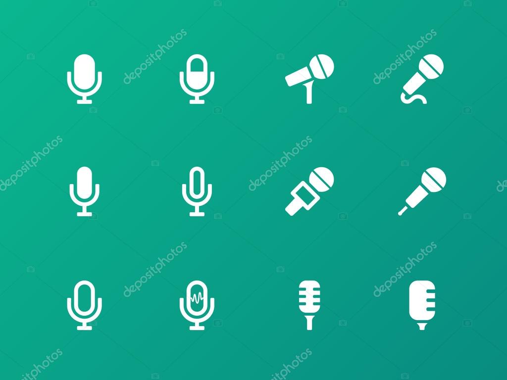 Microphone icons on green background. Stock Vector by ©tkacchuk 55922339