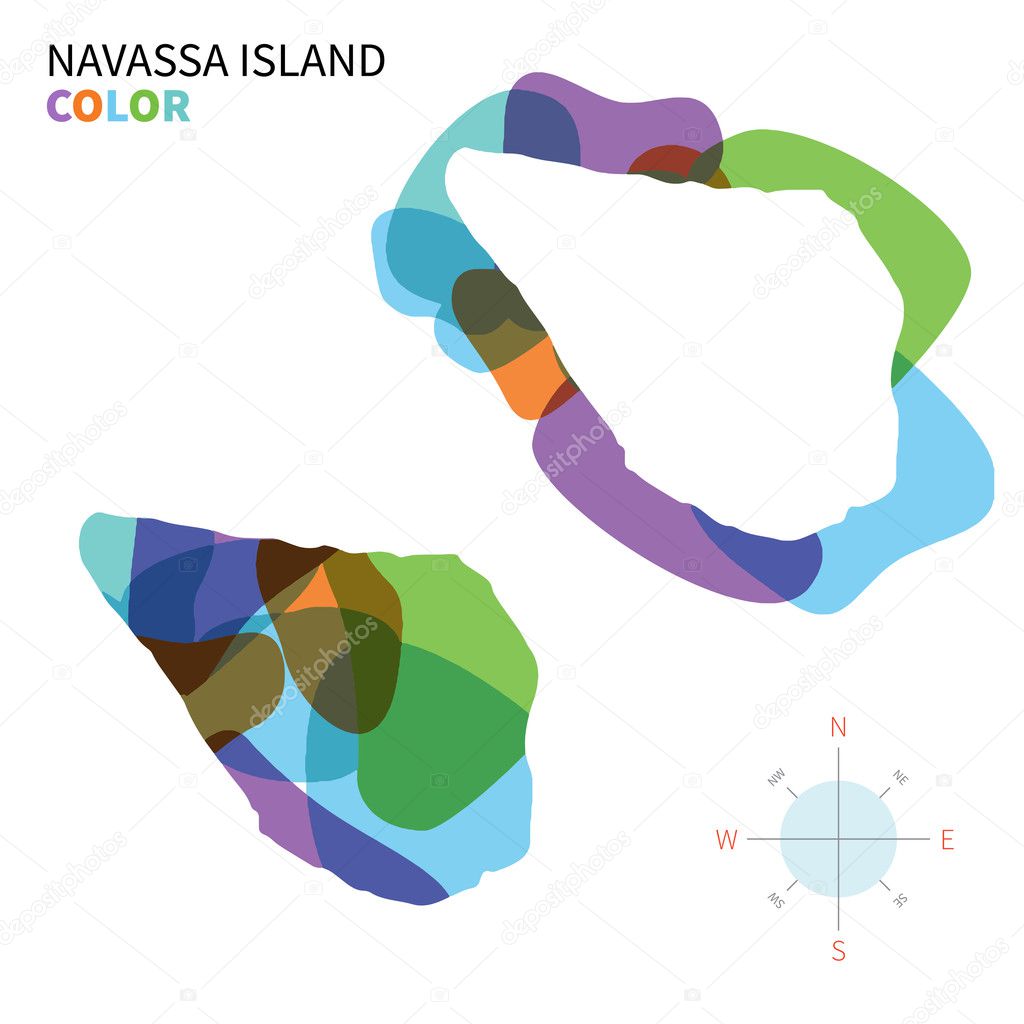 Abstract vector color map of Navassa Island with transparent paint ...