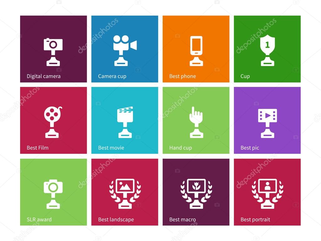 Trophy icons on color background. Stock Vector Image by ©tkacchuk #69088973