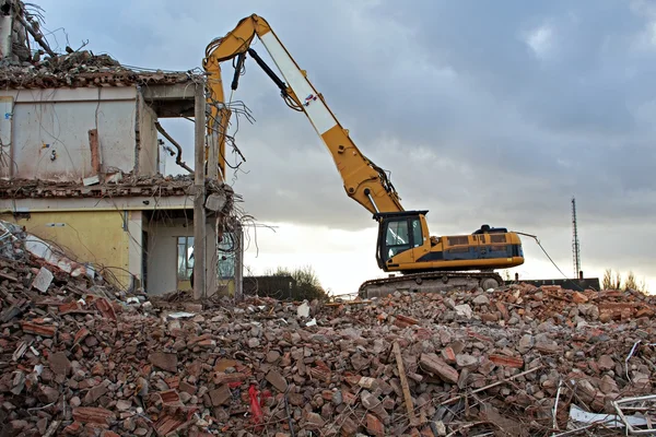 Excavator demolition Stock Photos, Royalty Free Excavator demolition ...