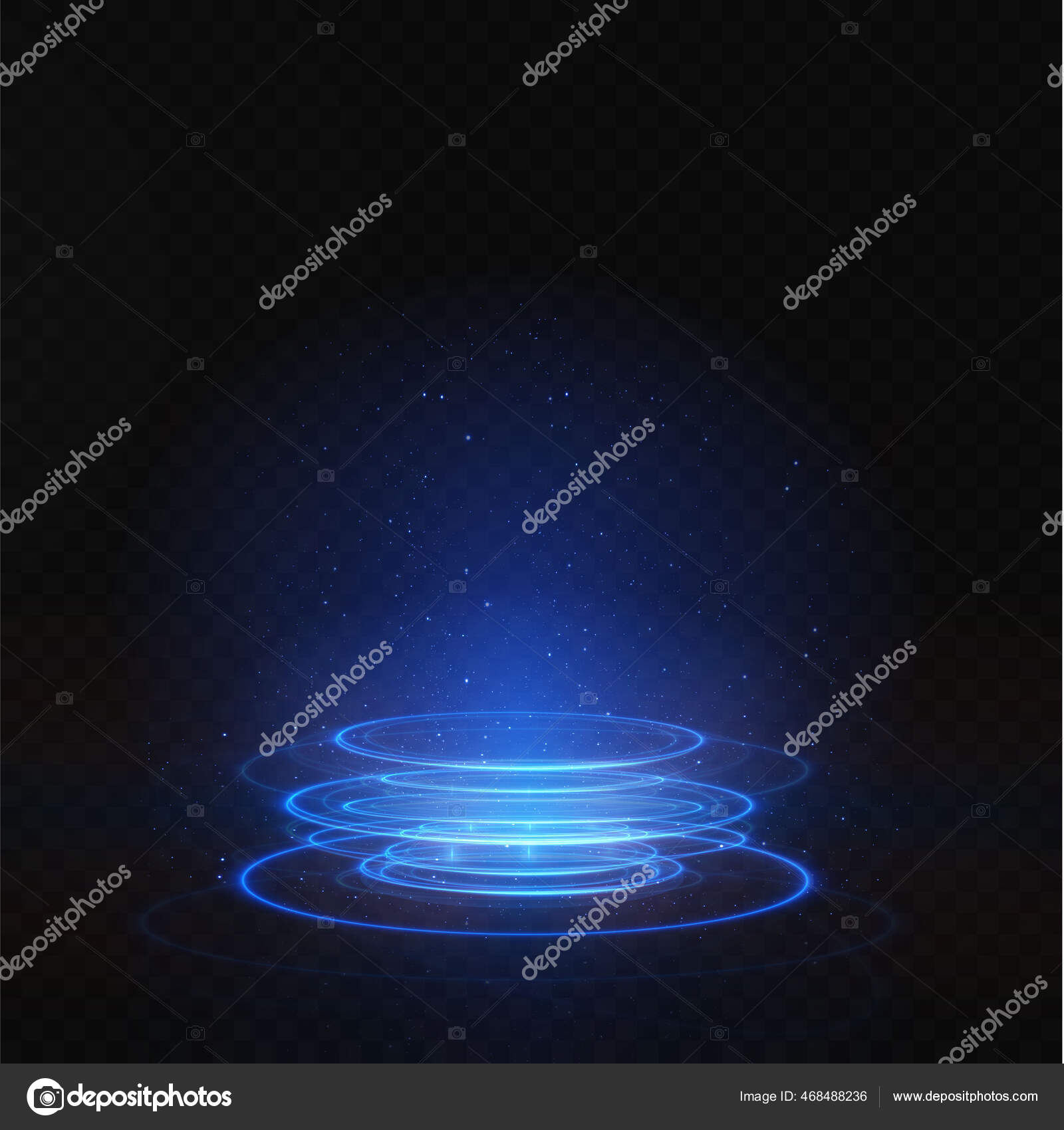 Portal Set Light Effect Hologram Magic Circle Teleport Podium Sky Stock ...