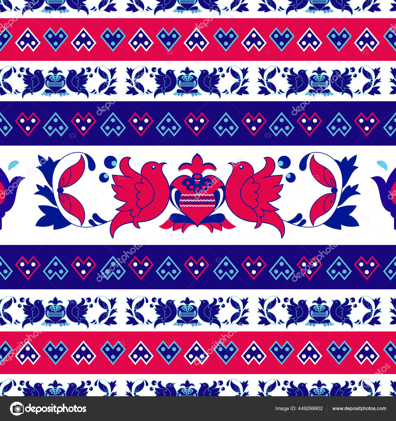 Vector Seamless European Folk Etno Vintage Pattern Ornamental ...
