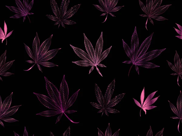 Vector Seamless Rose Gold Neon Femenine Marijuana, Cannabis, Weed ...