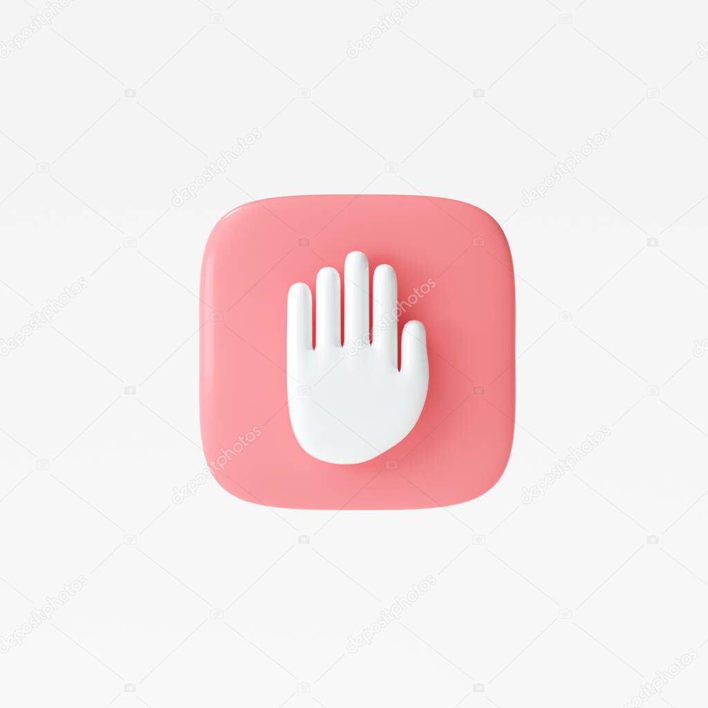 Señal de stop 3D, símbolo de stop de mano, stop de tráfico, señales ...