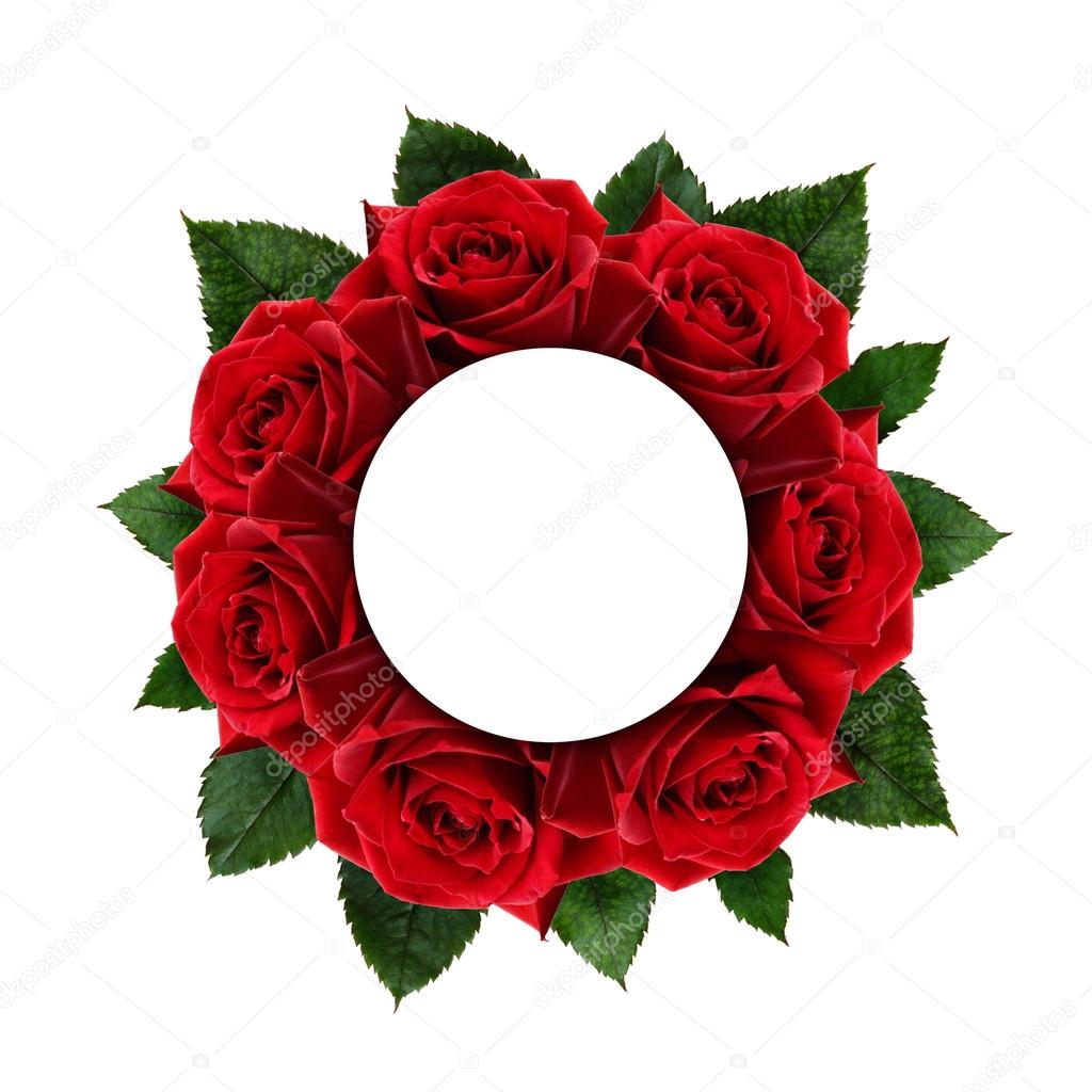Red rose flowers frame Stock Photo by ©ksushsh 97064572