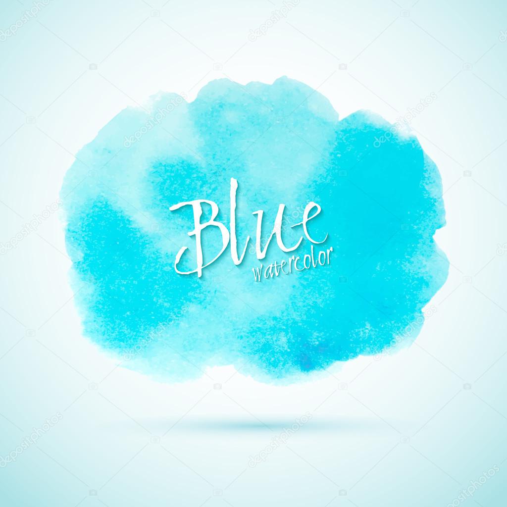 Blue watercolor splash design element Stock Illustration by ©daughter ...