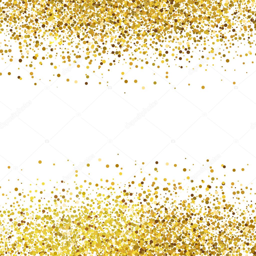 Paillettes d'or brillant sur fond blanc — Image vectorielle daughter ...