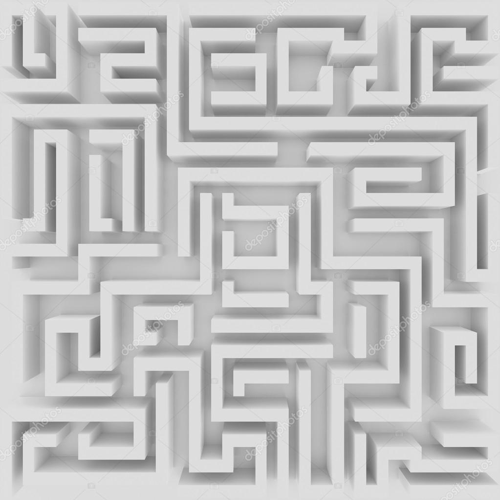Labyrinth with white walls — Stock Photo © ddman #72278413