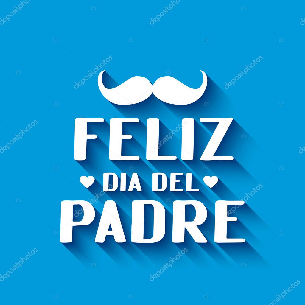 Feliz Día de los Padres caligrafía letras de mano en español sobre ...