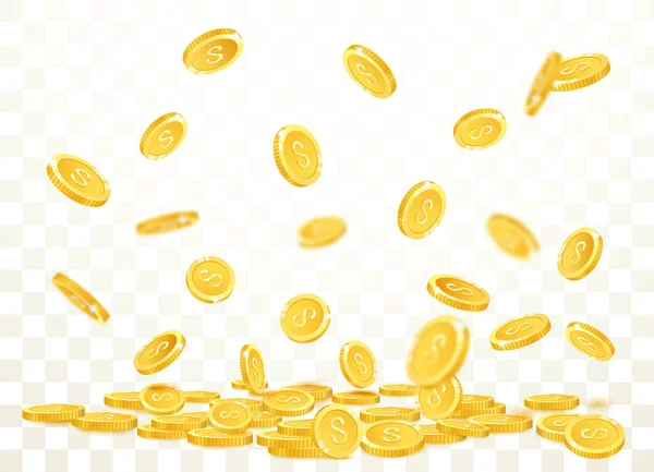 Gold Coins Explosion Banner Isolated Transparent Background Stock ...
