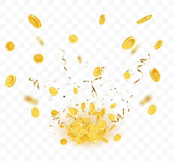 Gold Coins Explosion Banner Isolated Transparent Background Stock ...
