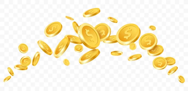 Gold Coins Explosion Banner Isolated Transparent Background Stock ...
