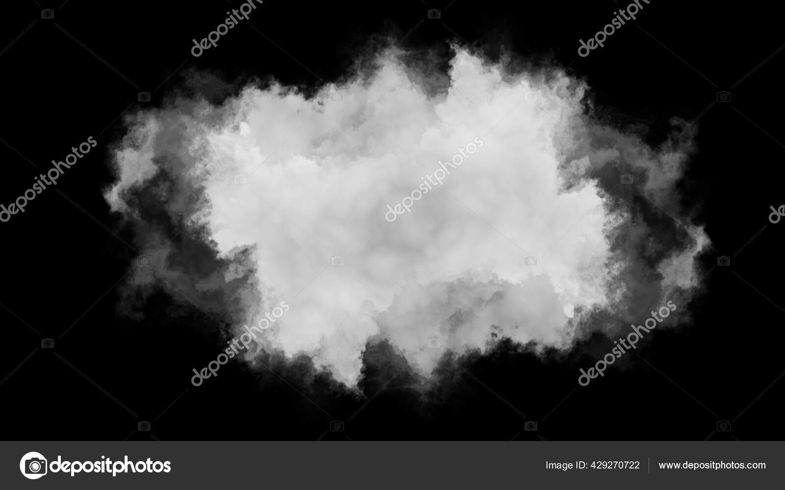 Transparent Alpha Channel Chrome Key Cloud Center Frame Floating Cloud ...