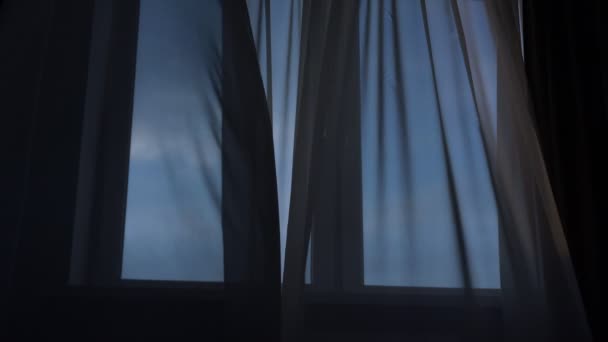 Open Window With Curtains Blowing