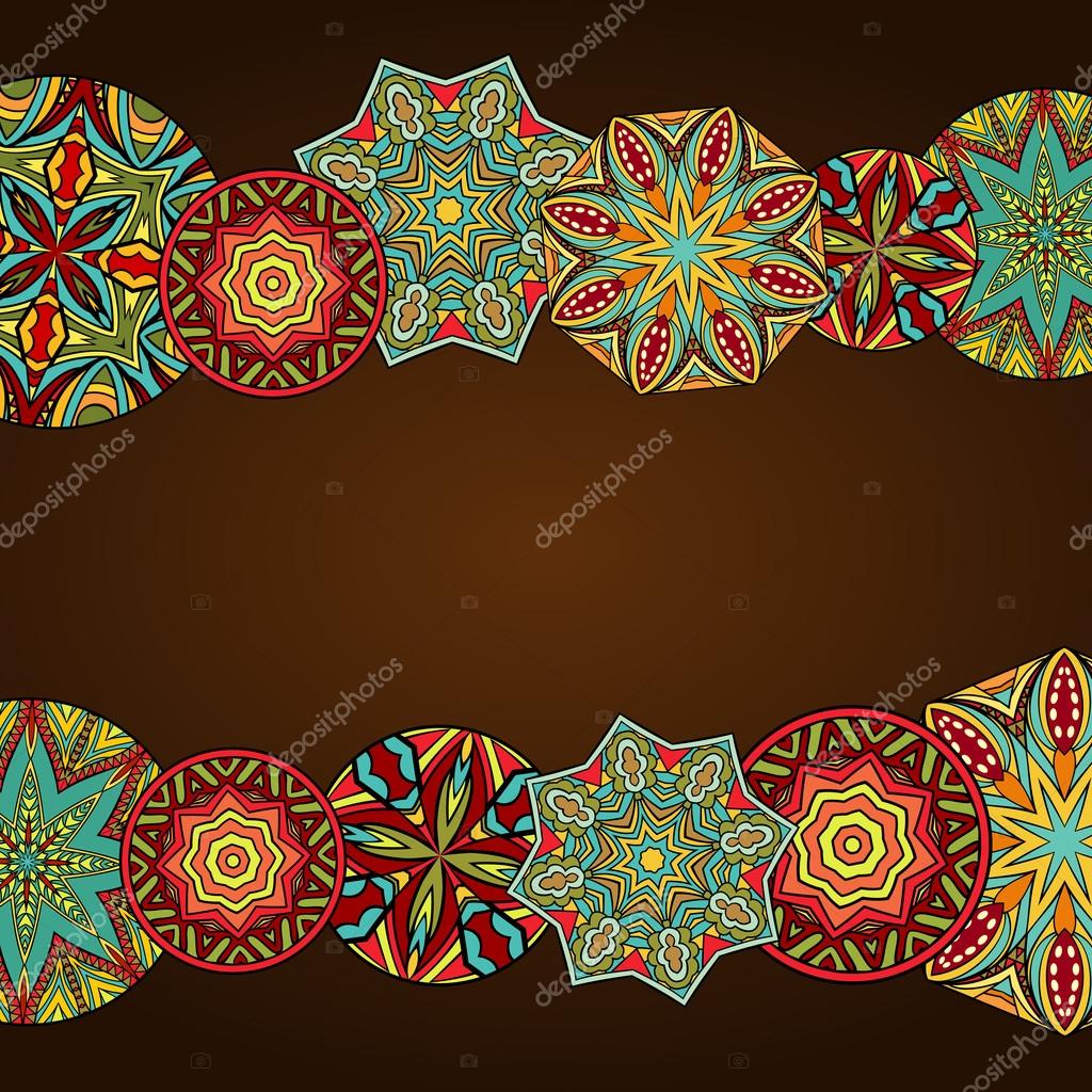 Fancy Mandalas At Abstract Frame Stock Vector Image by ©KsanasK #58299581