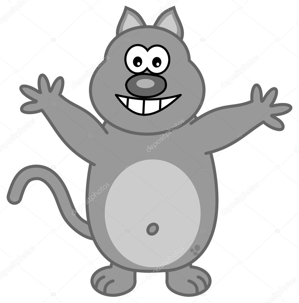 Big cat standing waving arms — Stock Vector © hurgem #65231051