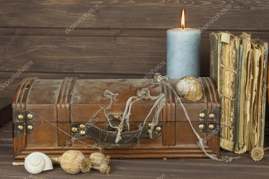 Mysterious locked cabinet. Pandora's box. Wooden treasure chests ...