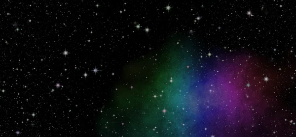 Panoramic looking into deep space. Dark night sky full of stars. The ...