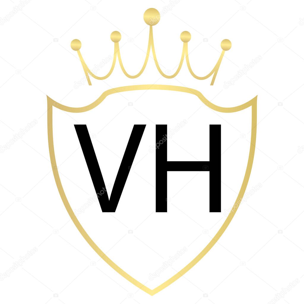 Diseño del logotipo de la carta VH con estilo simple 2024
