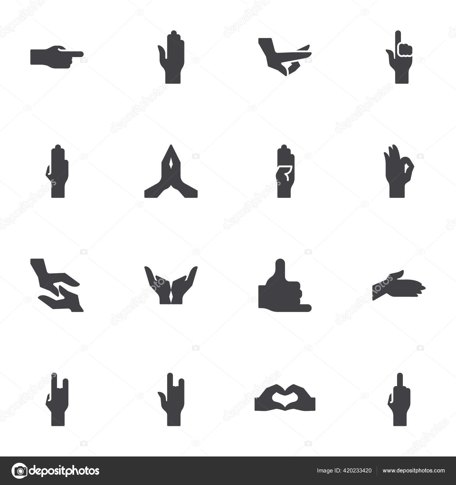 Hand gestures vector icons set Stock Vector by ©avicons 420233420