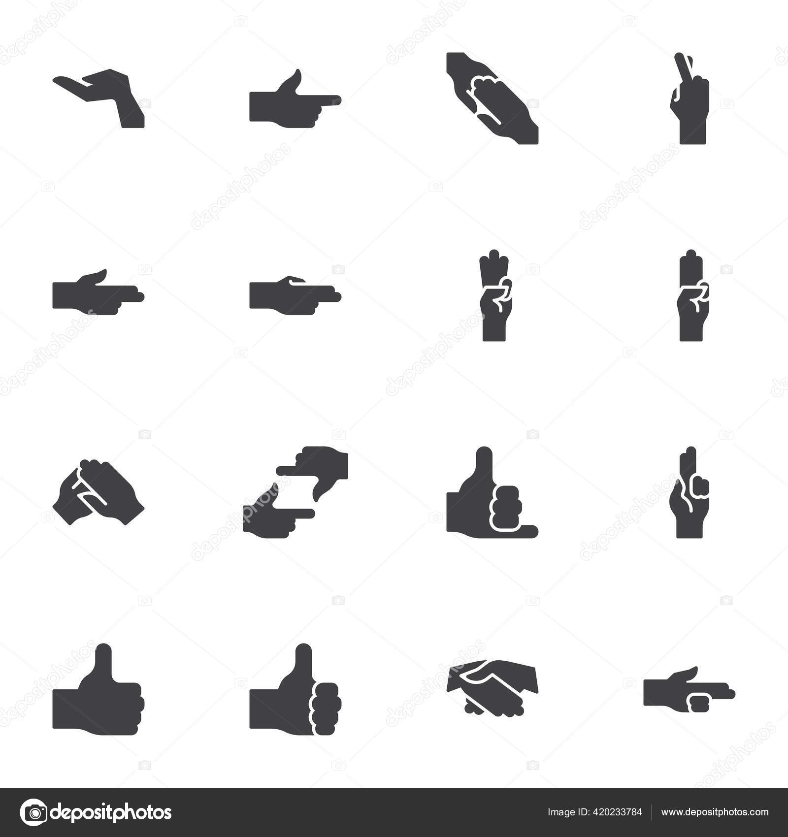 Hand gestures vector icons set Stock Vector by ©avicons 420233784