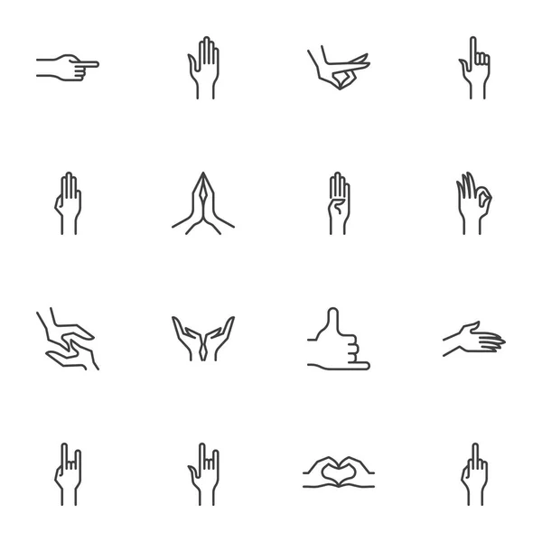 Hand gestures line icons set Stock Vector by ©avicons 420235516
