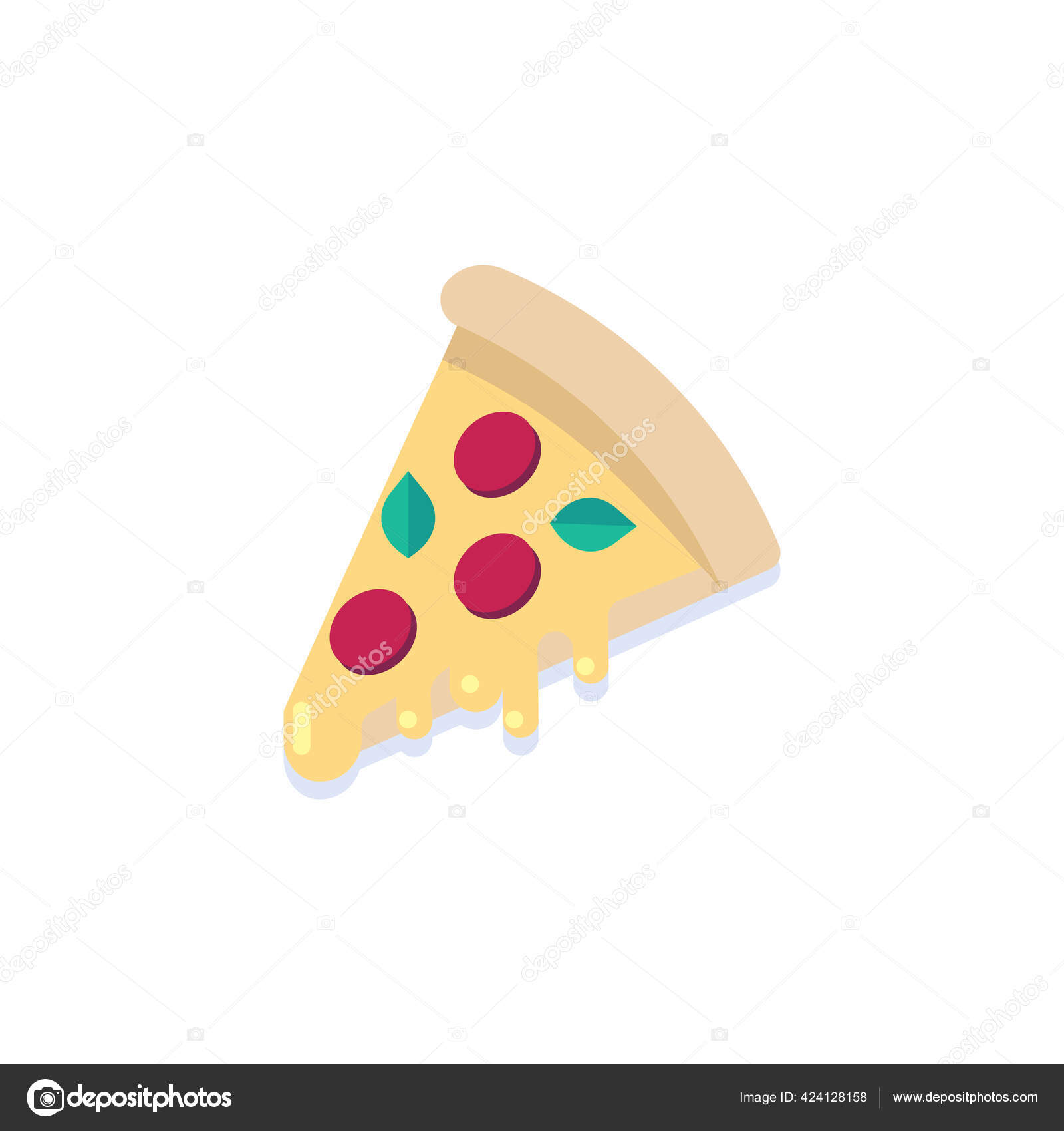 Pizza slice flat icon Stock Illustration by ©avicons #424128158
