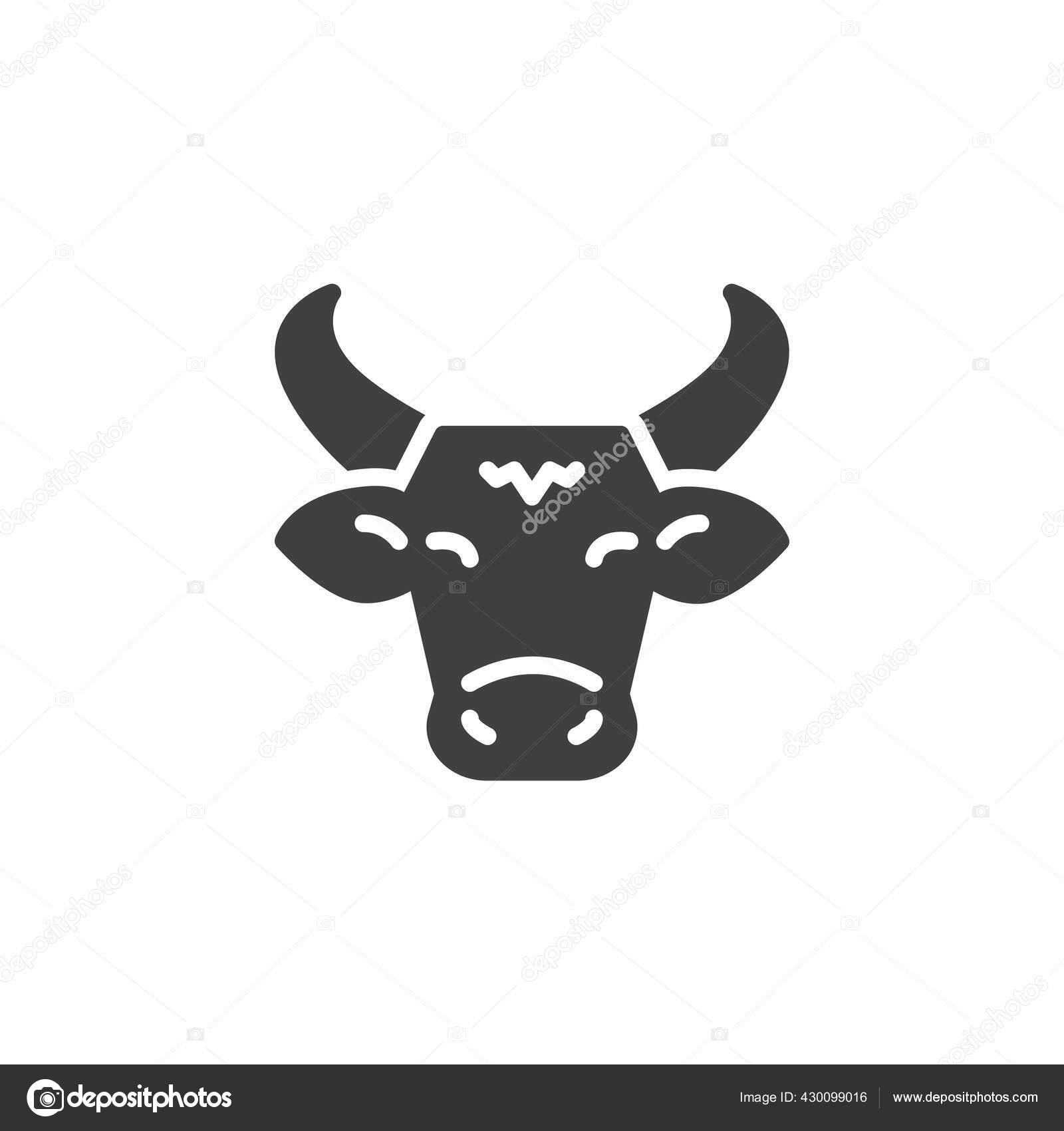 Cow with horns vector icon Stock Vector Image by ©avicons #430099016