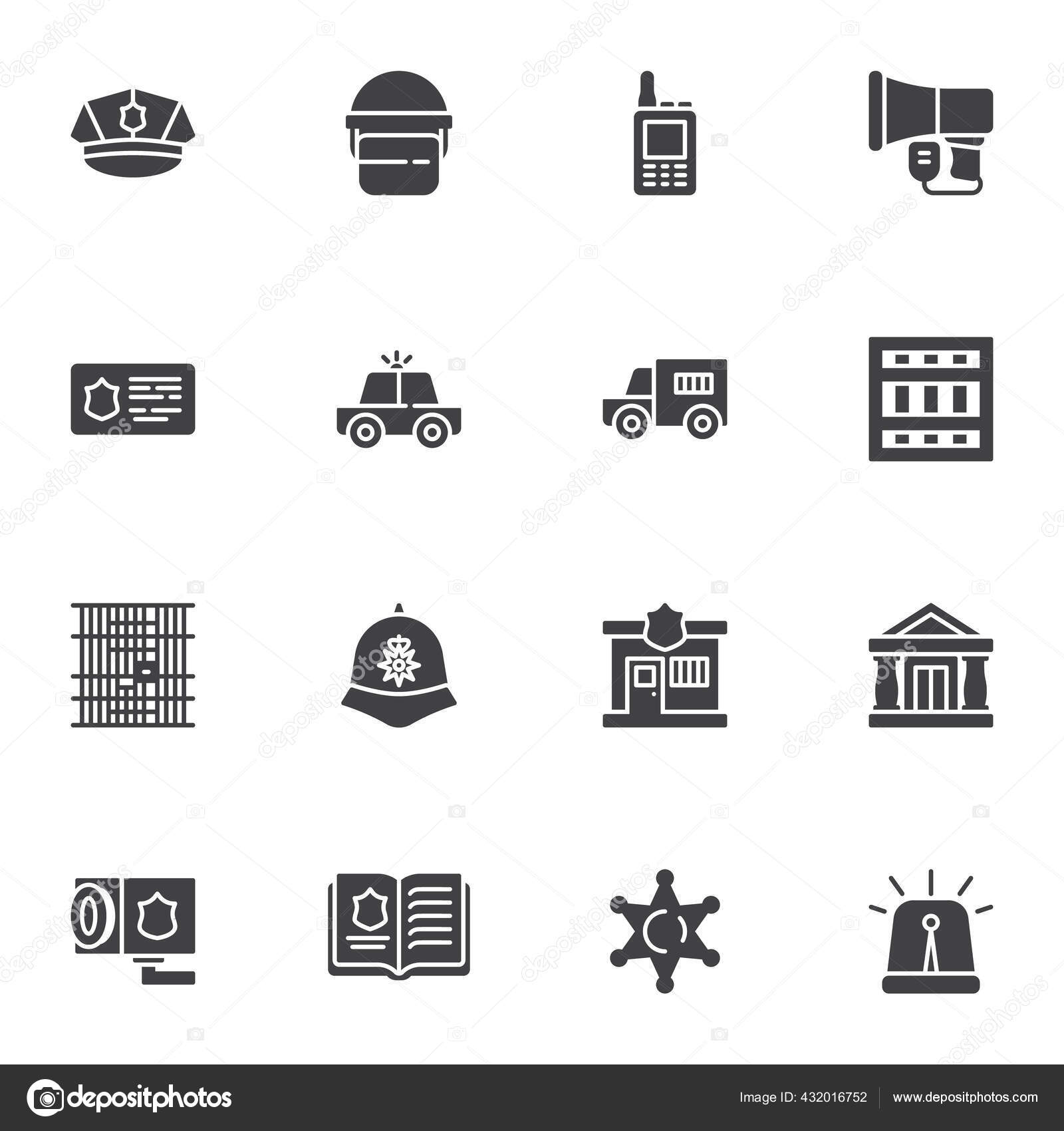 Police related vector icons set Stock Vector by ©avicons 432016752