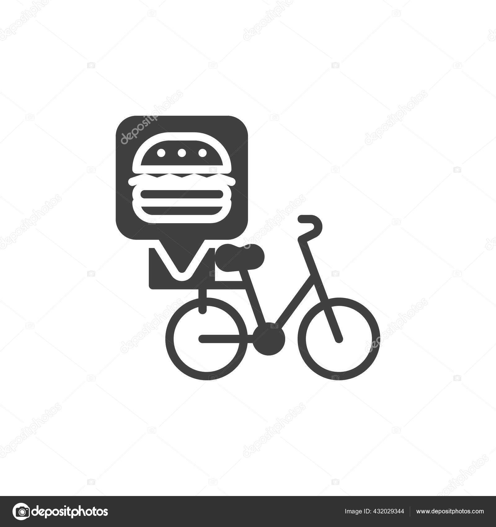 Food delivery bicycle vector icon Stock Vector by ©avicons 432029344